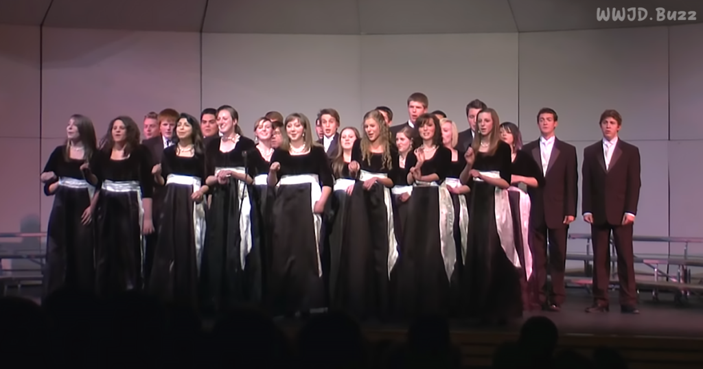 Choir Begins Singing With Backs to the Crowd Then They Spin Around I ...