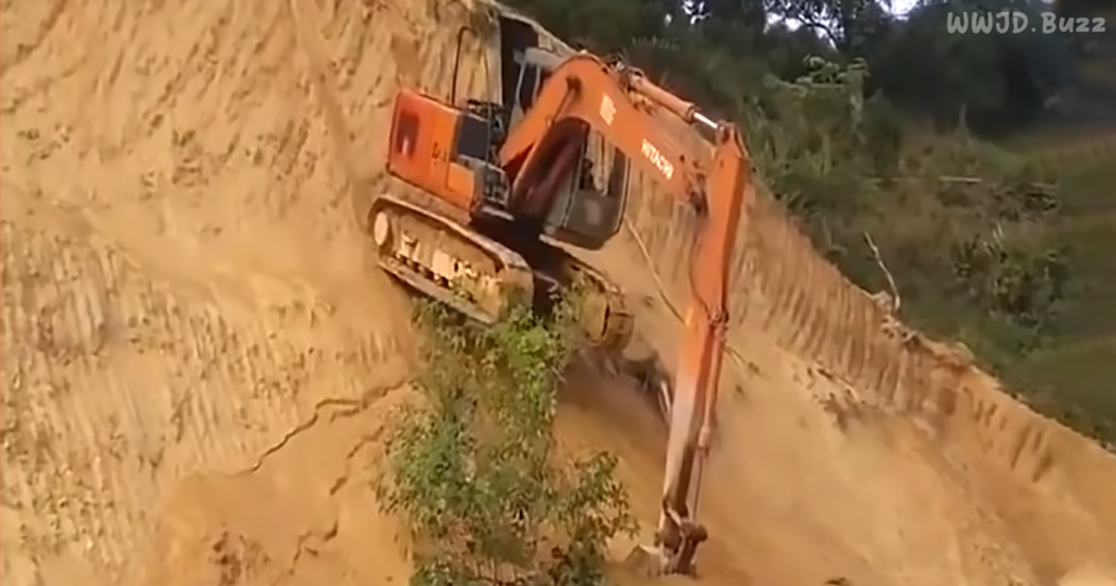 Driving a Backhoe Down a Cliffside Doesn’t Strike Us As Particularly ...