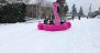 No sled, no problem: Kids use giant pool float to slide down snowy ...