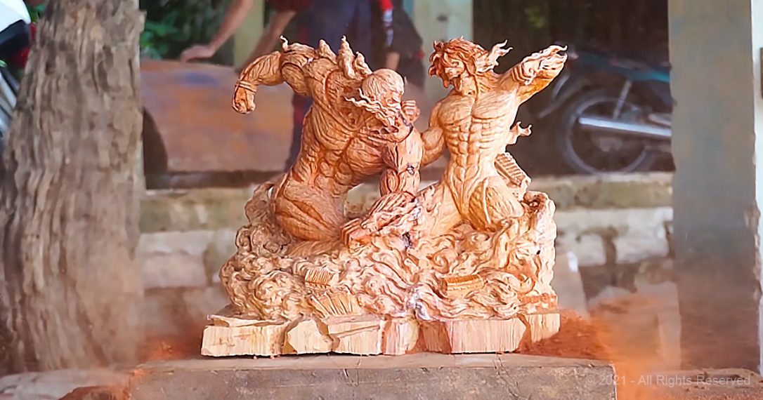 Wood artist creates amazing time-lapse sculpture – WWJD
