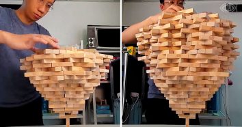 This guy stacks 1,512 Jenga blocks onto one teeny-tiny block – WWJD