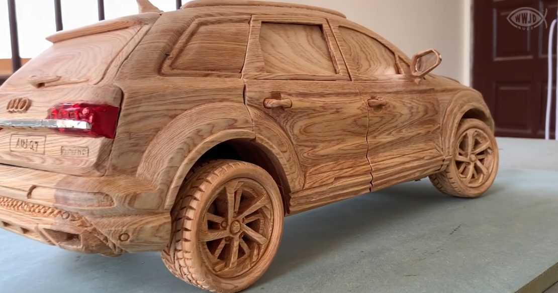 Wood carving experts masterfully turn wood into replica Audi Q7 – WWJD